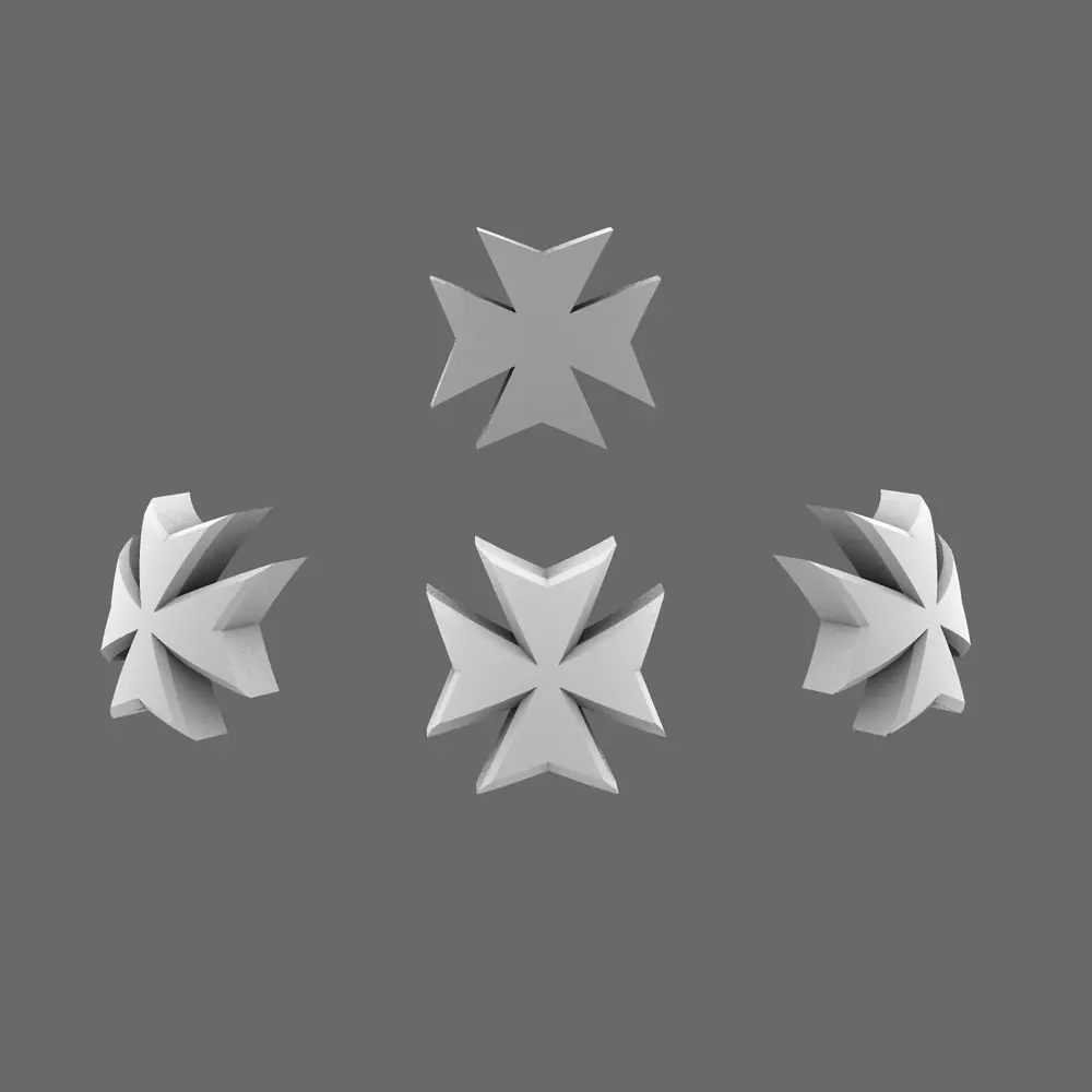 Crusader Knights Maltese Cross Shoulder Symbols 3D model 3D printable ...
