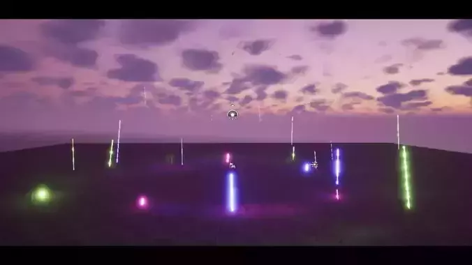 3D model Unreal Engine 5 colorful Magical VFX RAIN effect animation VR ...
