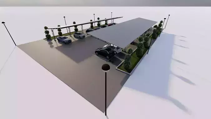 Parking-Parking Lot 3D model animated rigged | CGTrader
