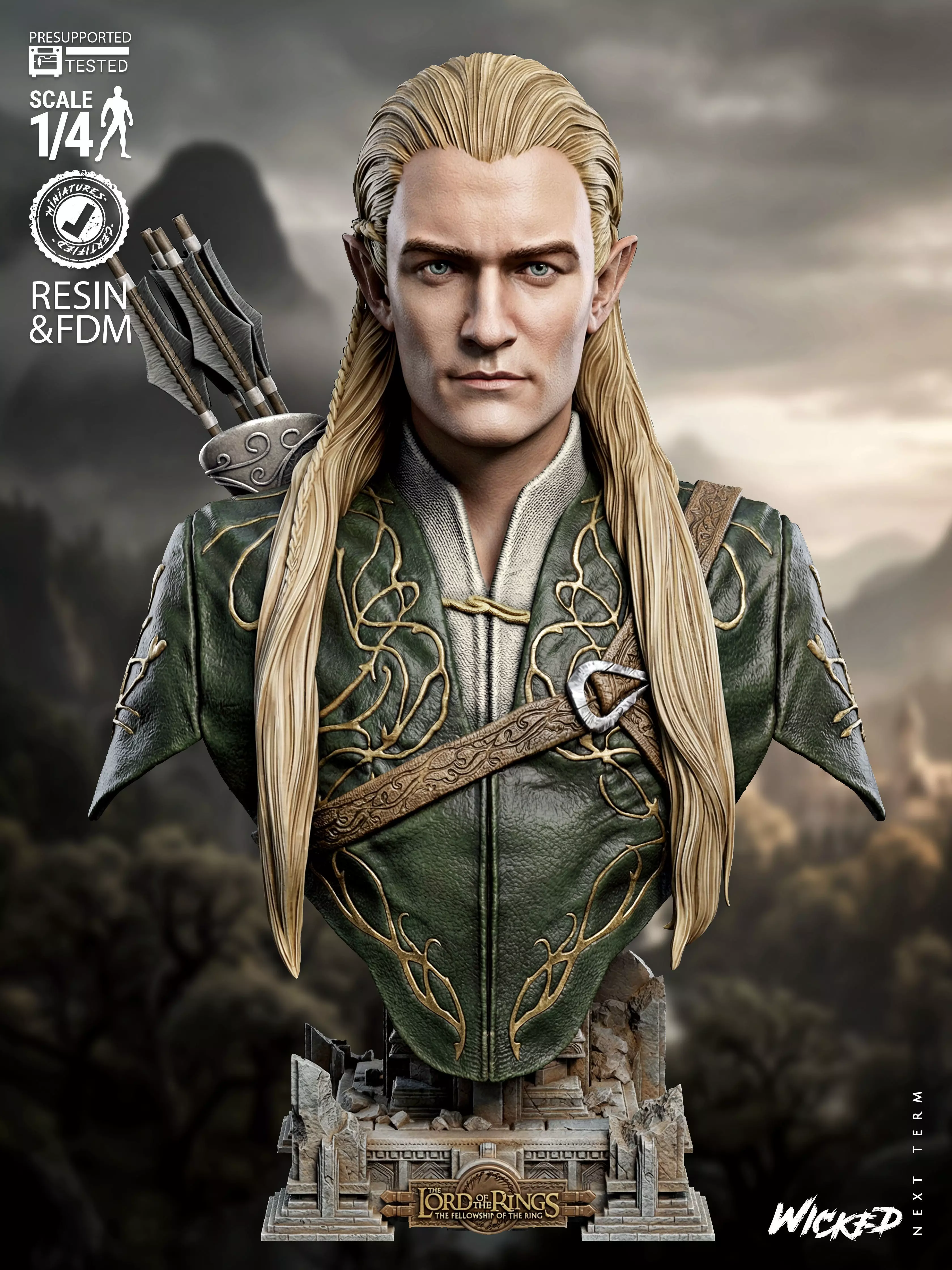 Wicked Movies Legolas Portrait Bust 3D model 3D printable | CGTrader