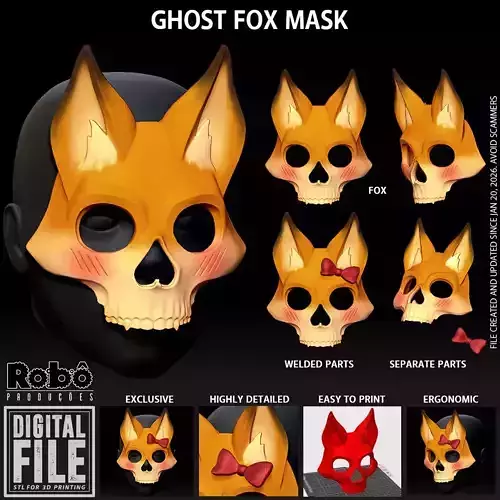 Silent Hill f - Fox Mask 3D model 3D printable | CGTrader
