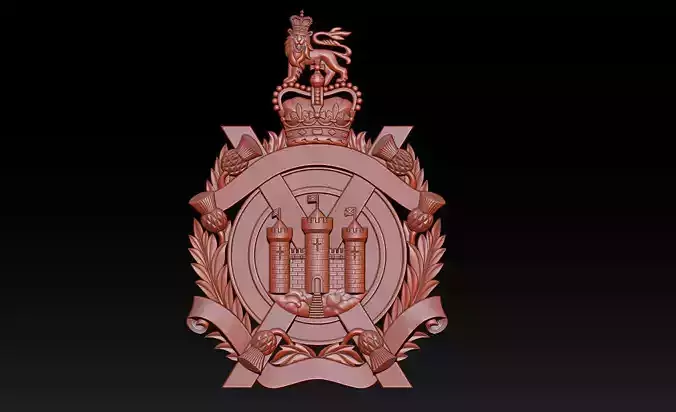 Royal Heraldic Crest CNC Relief 3D Model 3D model 3D printable | CGTrader