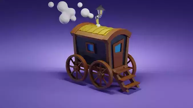 Stylized Magic Traveler Wagon 3D model | CGTrader