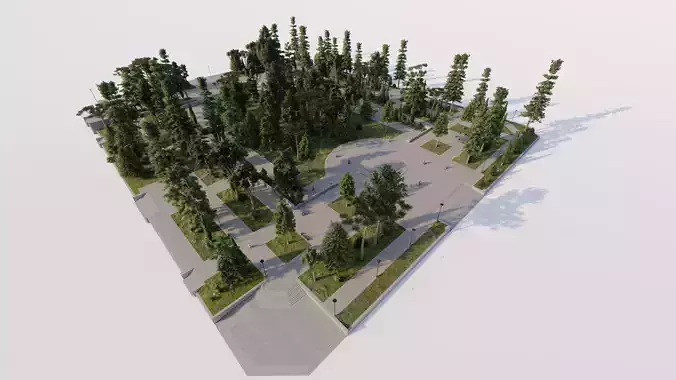 bolvar-park-public bolvar-Private Landscape 3D model rigged | CGTrader