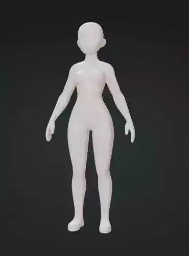 Stylized Character Female Base Mesh 3D model | CGTrader