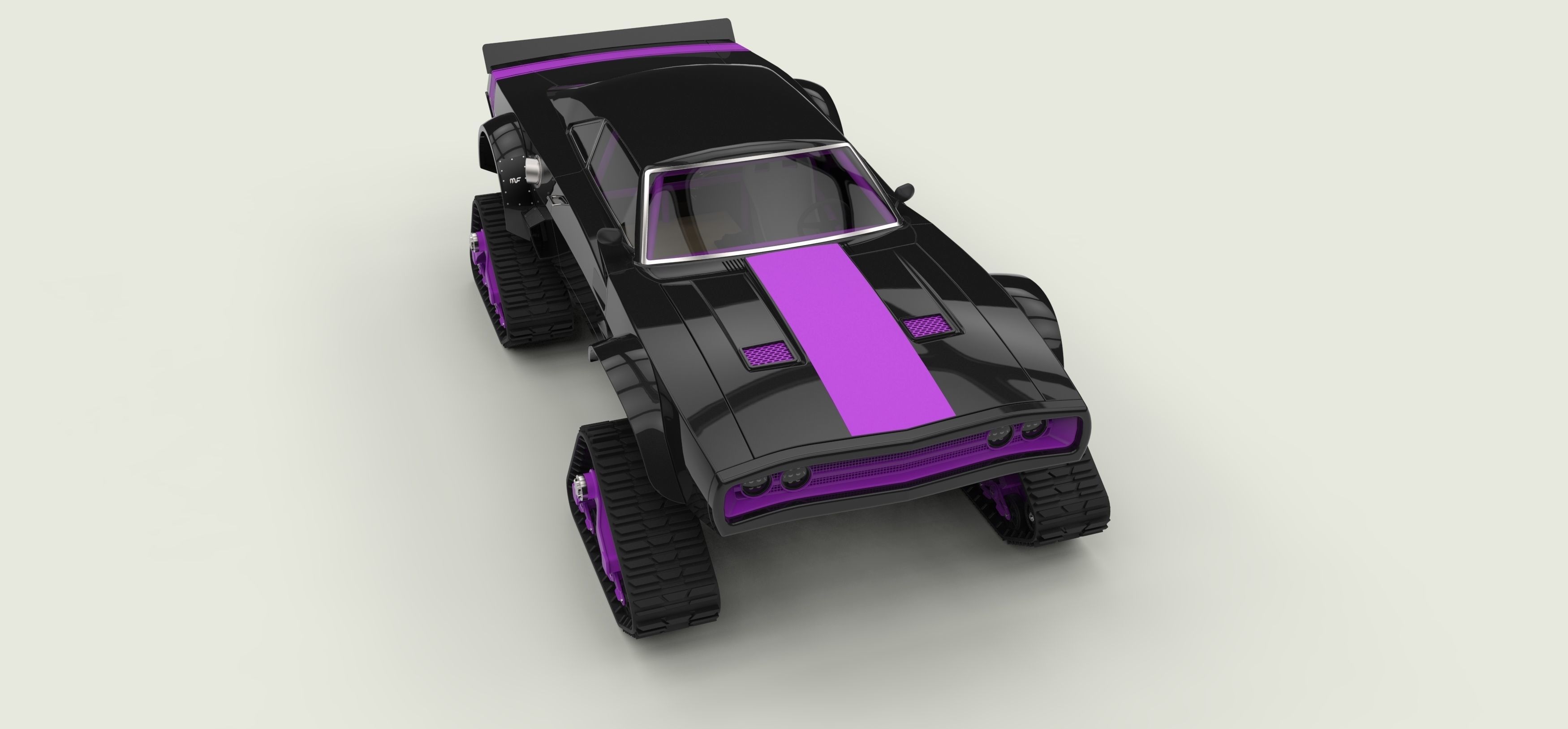 Dodge Charger with Mattracks Suspension tracks 3D model | CGTrader