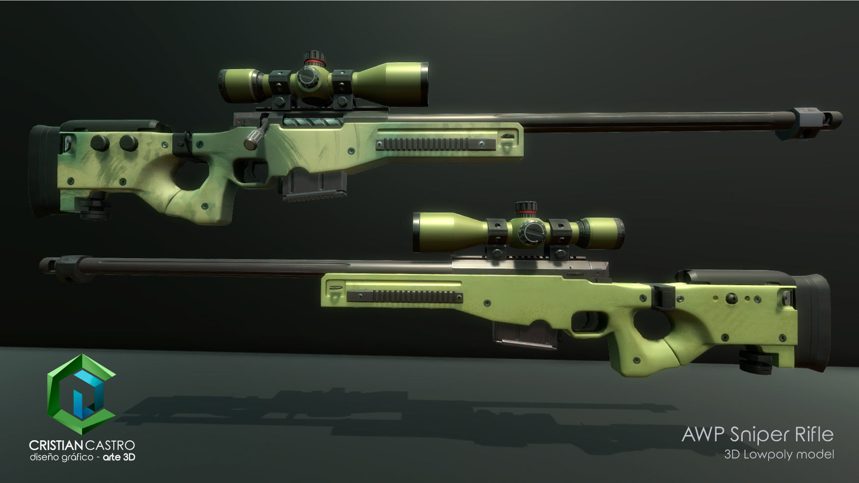 3D model AWP Sniper Rifle VR / AR / low-poly | CGTrader