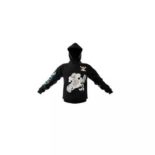Anime Gear 5 Style Hoodie 3D model animated | CGTrader