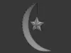 Ornate Ramadan Crescent Moon and Star - Islamic Decor PBR Asset 3D ...