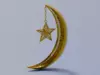 Ornate Ramadan Crescent Moon and Star - Islamic Decor PBR Asset 3D ...