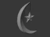Ornate Ramadan Crescent Moon and Star - Islamic Decor PBR Asset 3D ...