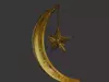 Ornate Ramadan Crescent Moon and Star - Islamic Decor PBR Asset 3D ...