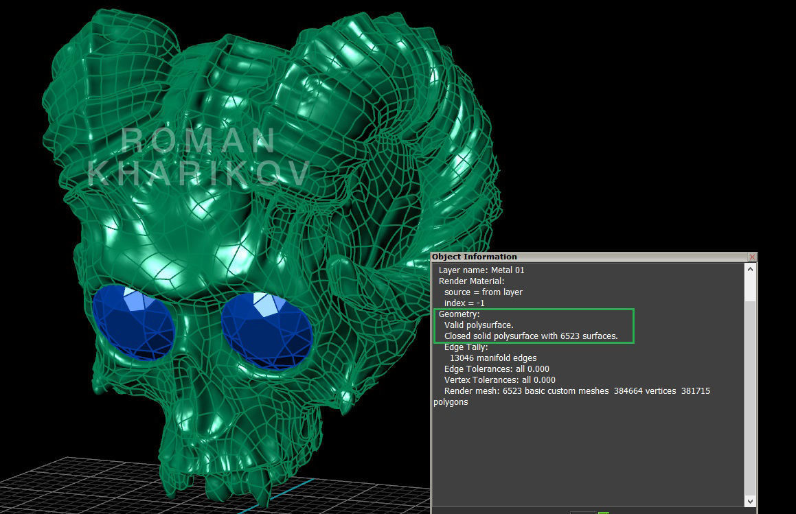 Horned Skull Ring with Gem 3dm Rhinoceros model for 3d printing 3D model 3D printable | CGTrader