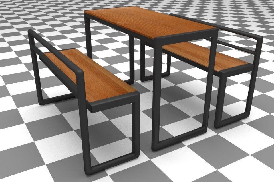 3D model Fast food bench and chairs VR / AR / low-poly | CGTrader