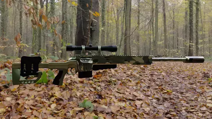 Realistic Tactical Sniper Rifle 3D Model Camouflage Military 3D model ...
