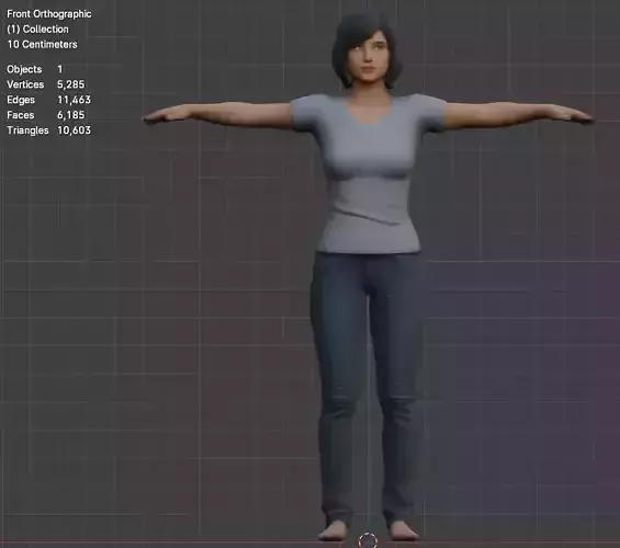3D model Low poly woman T Pose VR / AR / low-poly | CGTrader