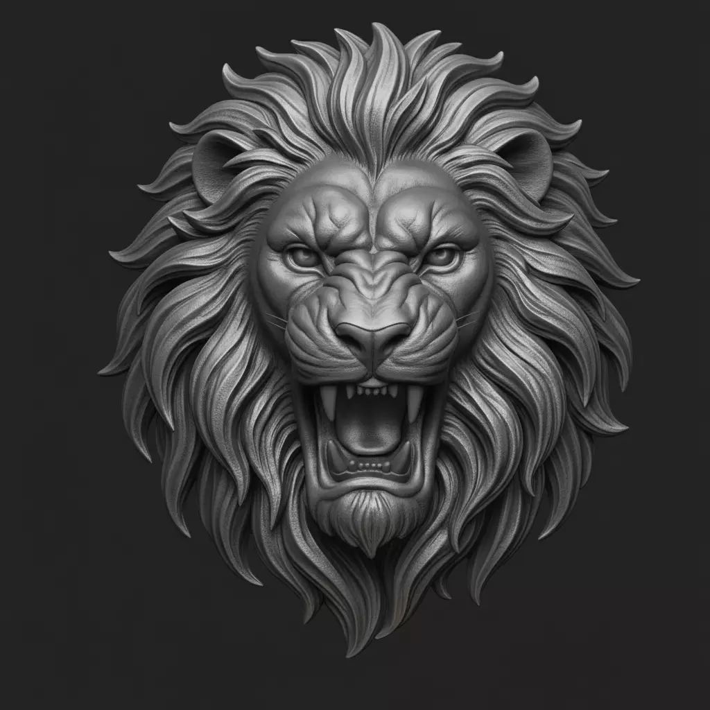 Pendant Lion Head Lion Face Lion Gold Lion Silver Lion 3D model 3D ...