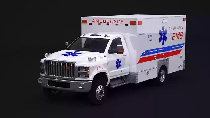 International CV EMS Ambulance 3D model | CGTrader