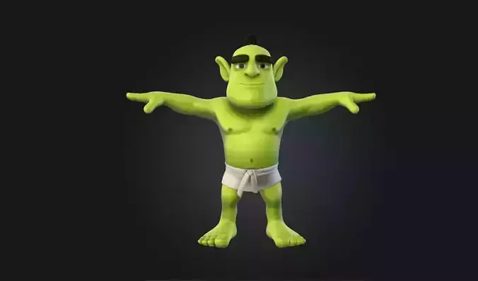3D model Stylized Cartoon Ogre Character Game Ready VR / AR / low-poly ...