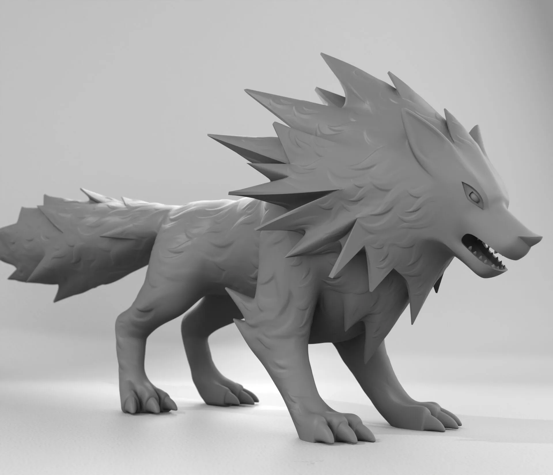 Fantasy Wolf Creature 3D model 3D printable | CGTrader