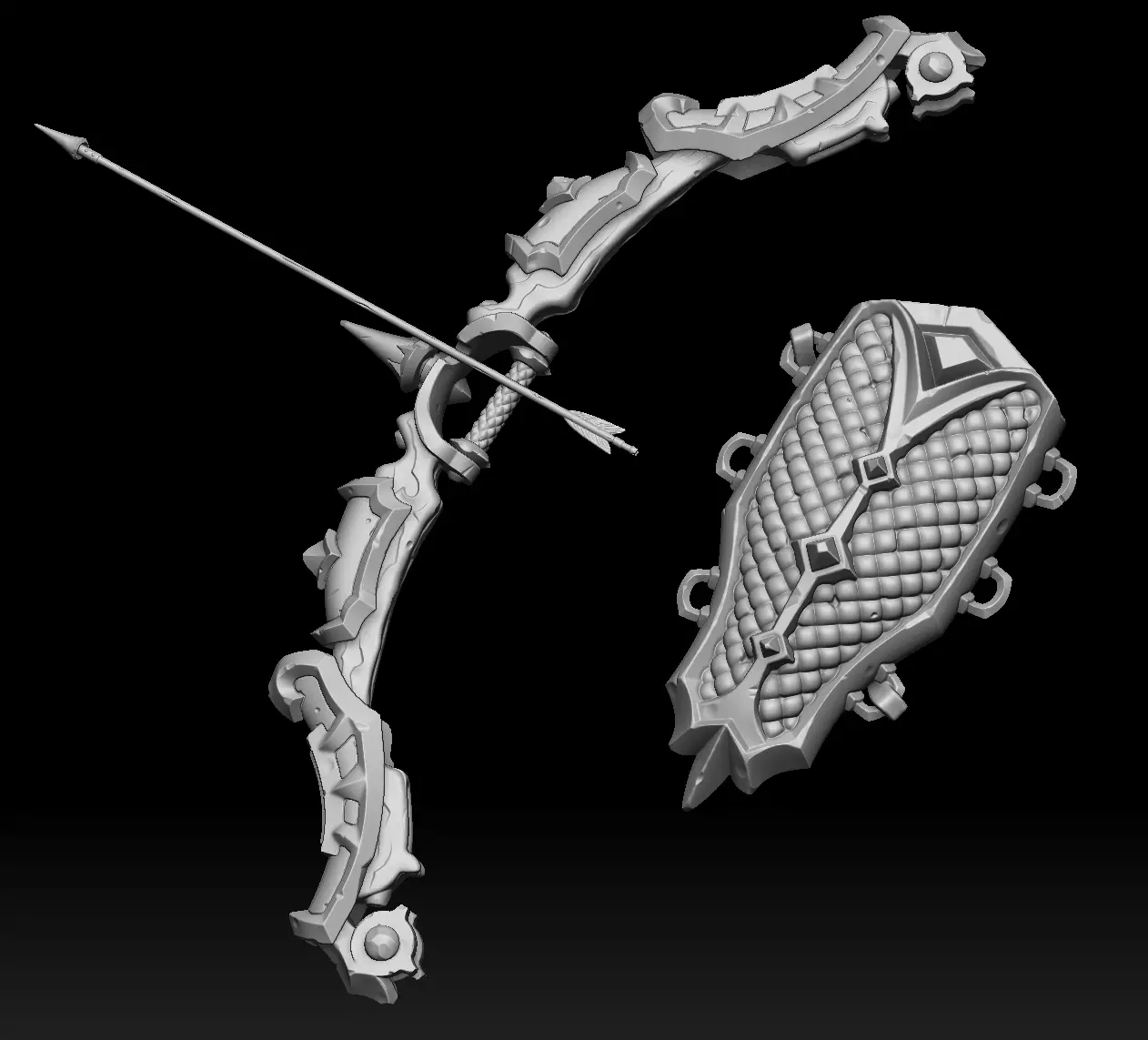 Knight bow quiver arrow 3d print 3D model 3D printable | CGTrader