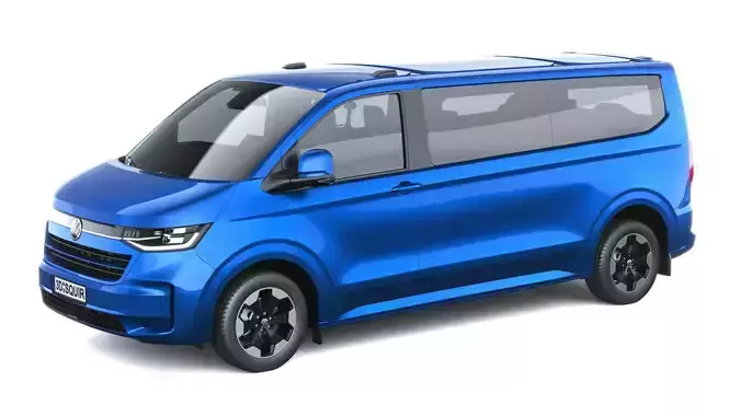 Volkswagen Transporter T7 e-caravelle LWB 2025 3D model | CGTrader