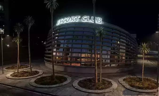 3D model Modern Curved Escort Club Building VR / AR / low-poly | CGTrader