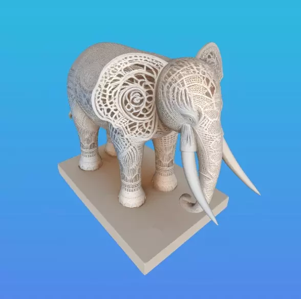 3406 Color 3D Model of a Totem Style Elephant STL 3D model 3D printable ...