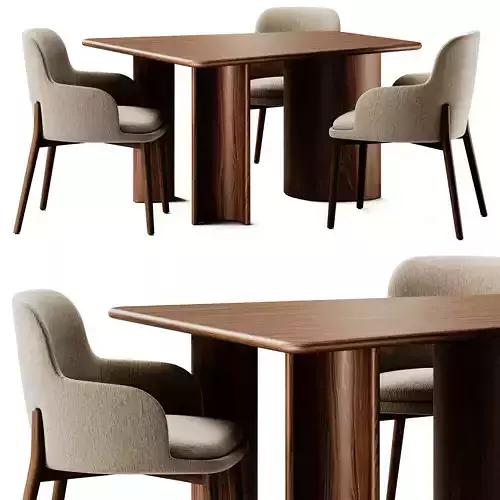 Muuto Re Norm Table and Tirolo Celine Chair 3D model | CGTrader