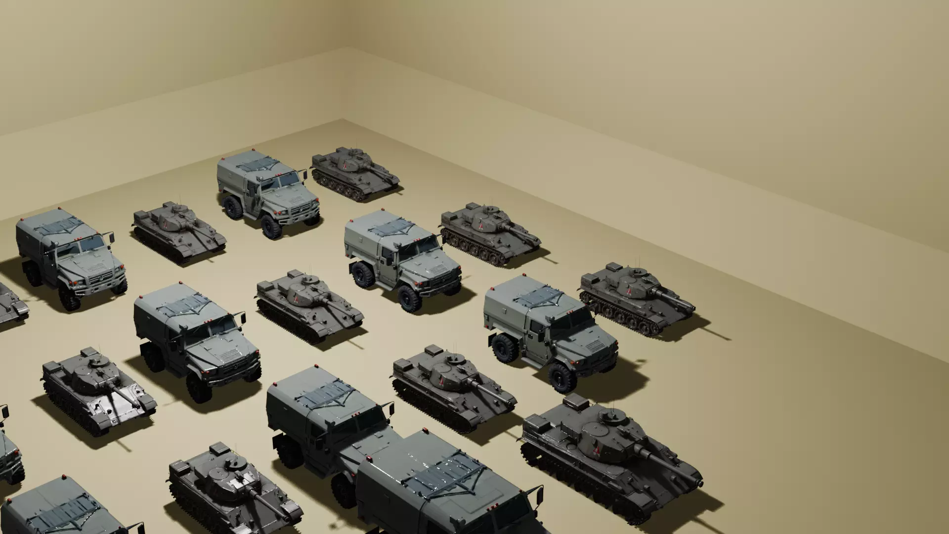 3D model Military Vehicles Collection - Low Poly 3D Models Pack VR / AR ...