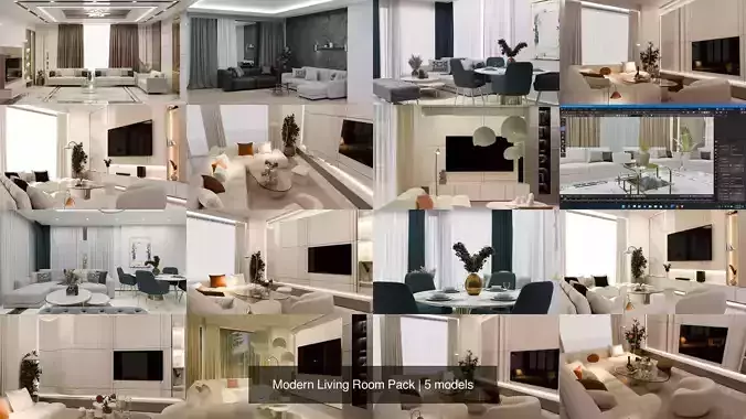 Modern Living Room Pack VR / AR / low-poly | CGTrader
