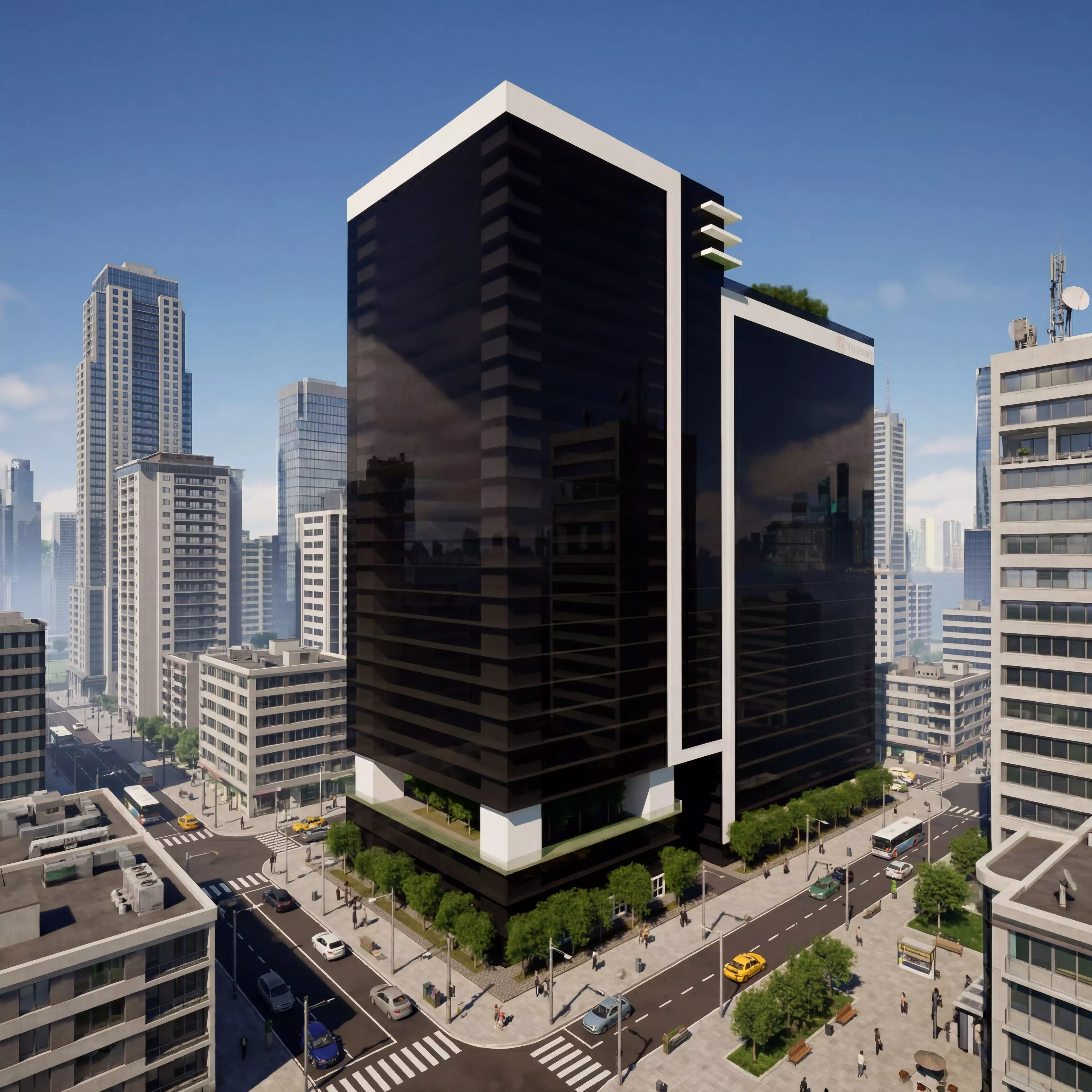 3D model Office Tower 3D Model VR / AR / low-poly | CGTrader