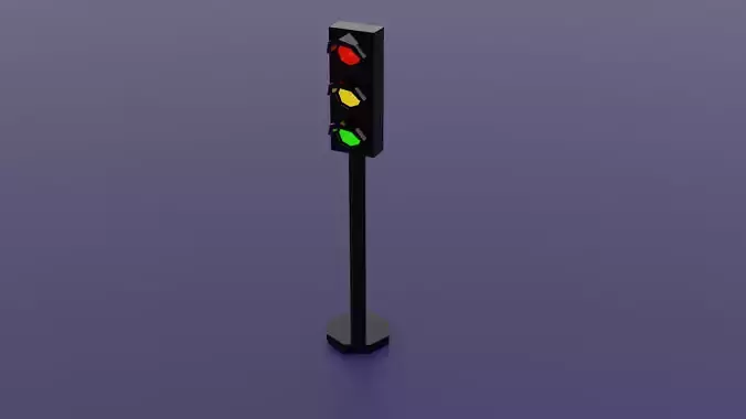 3D model Low Poly Traffic Light City Builders Game Ready Road Prop VR ...