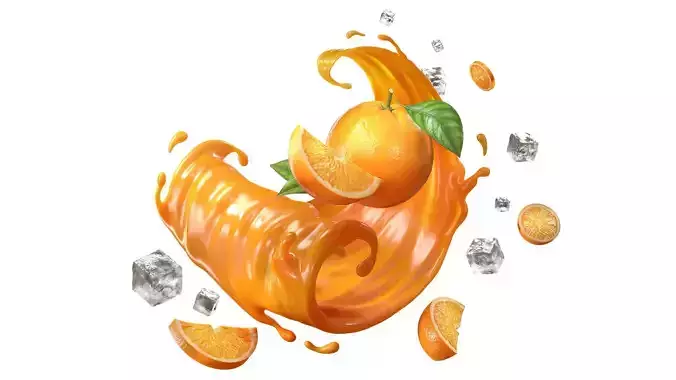Orange Juice Splash 3 Model Collection 3D Model Pack | CGTrader