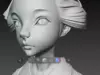 Japan female head girl avatar sculpture detail character 02105 3D model ...