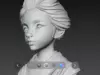 Japan female head girl avatar sculpture detail character 02110 3D model ...