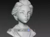 Japan female head girl avatar sculpture detail character 02110 3D model ...