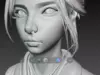 Japan female head girl avatar sculpture detail character 02114 3D model ...