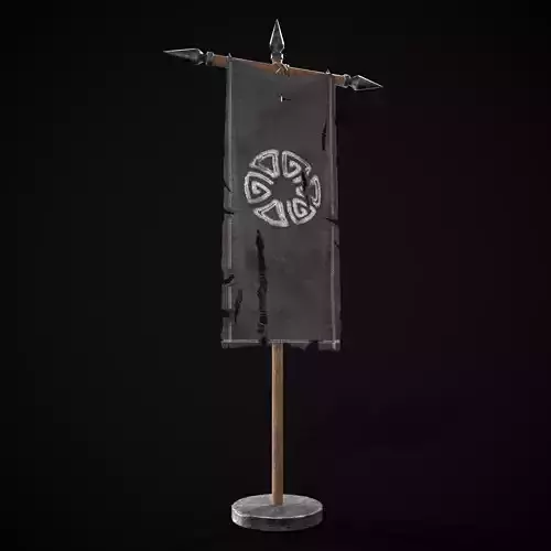 3D model BW Celtic War Banner VR / AR / low-poly | CGTrader