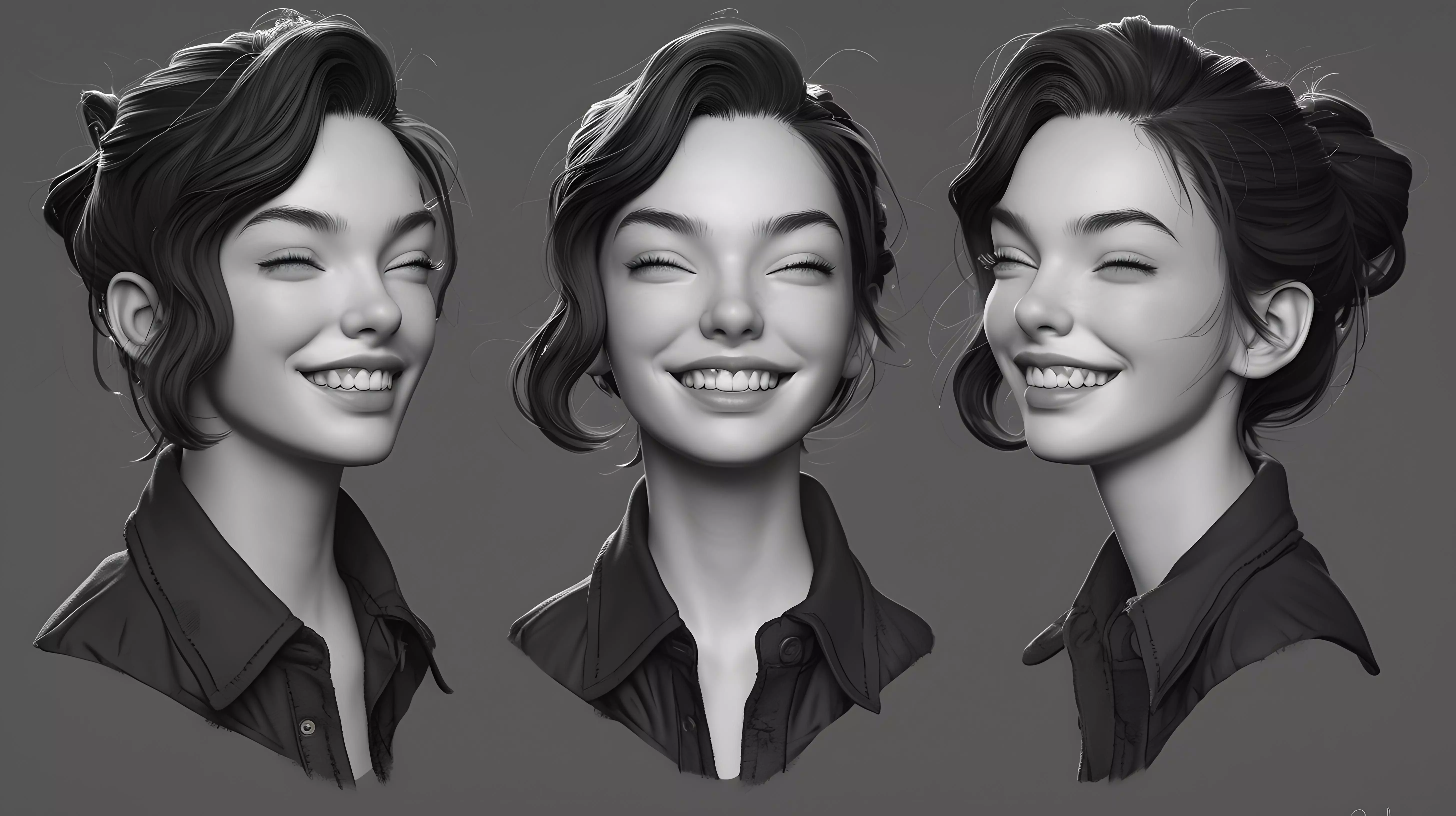 Japan female head girl avatar sculpture detail character 2485 3D model ...