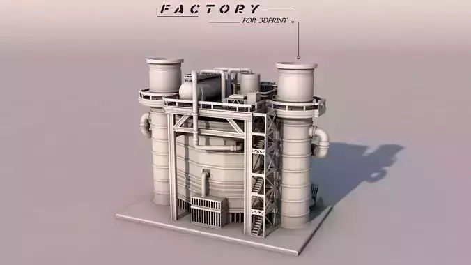Small Factory 3D model 3D printable | CGTrader