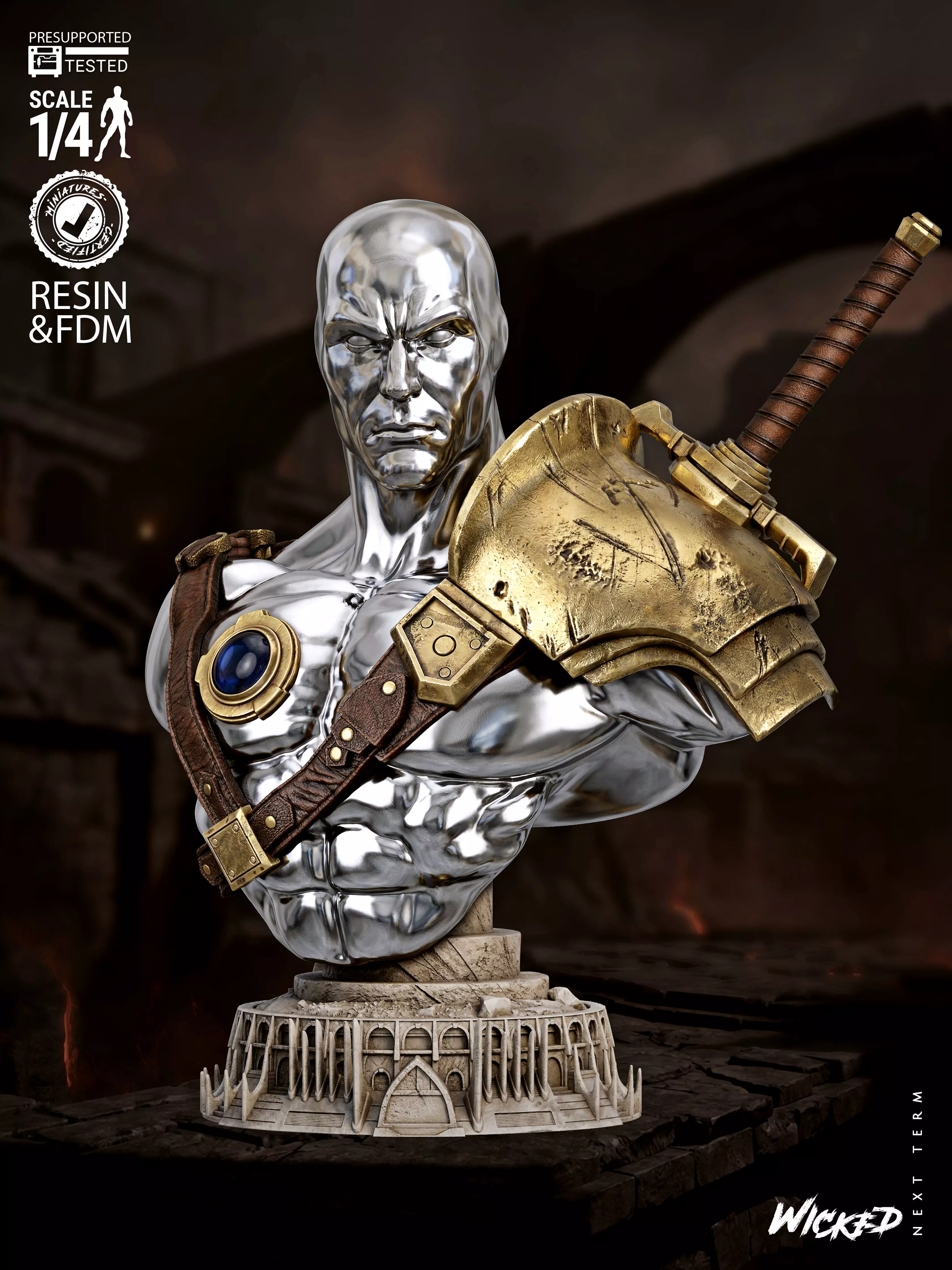 Wicked Marvel Silver Surfer Portrait Bust 3D model 3D printable | CGTrader