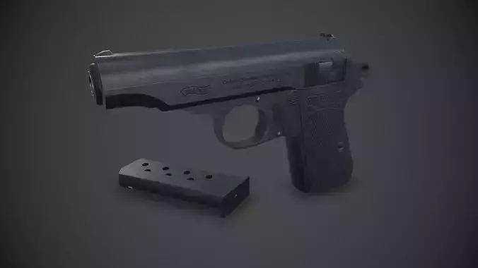 Realistic Semi-Automatic Pistol with Magazine - 3D Model 3D model ...