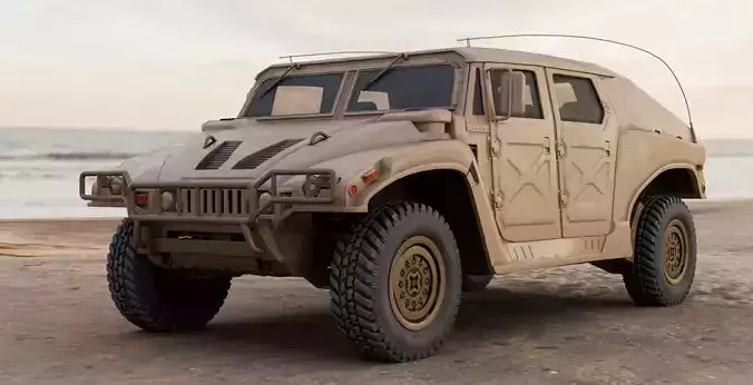 Military Vehicle Humvee HMMWV Concept Coyote Color 3D model | CGTrader