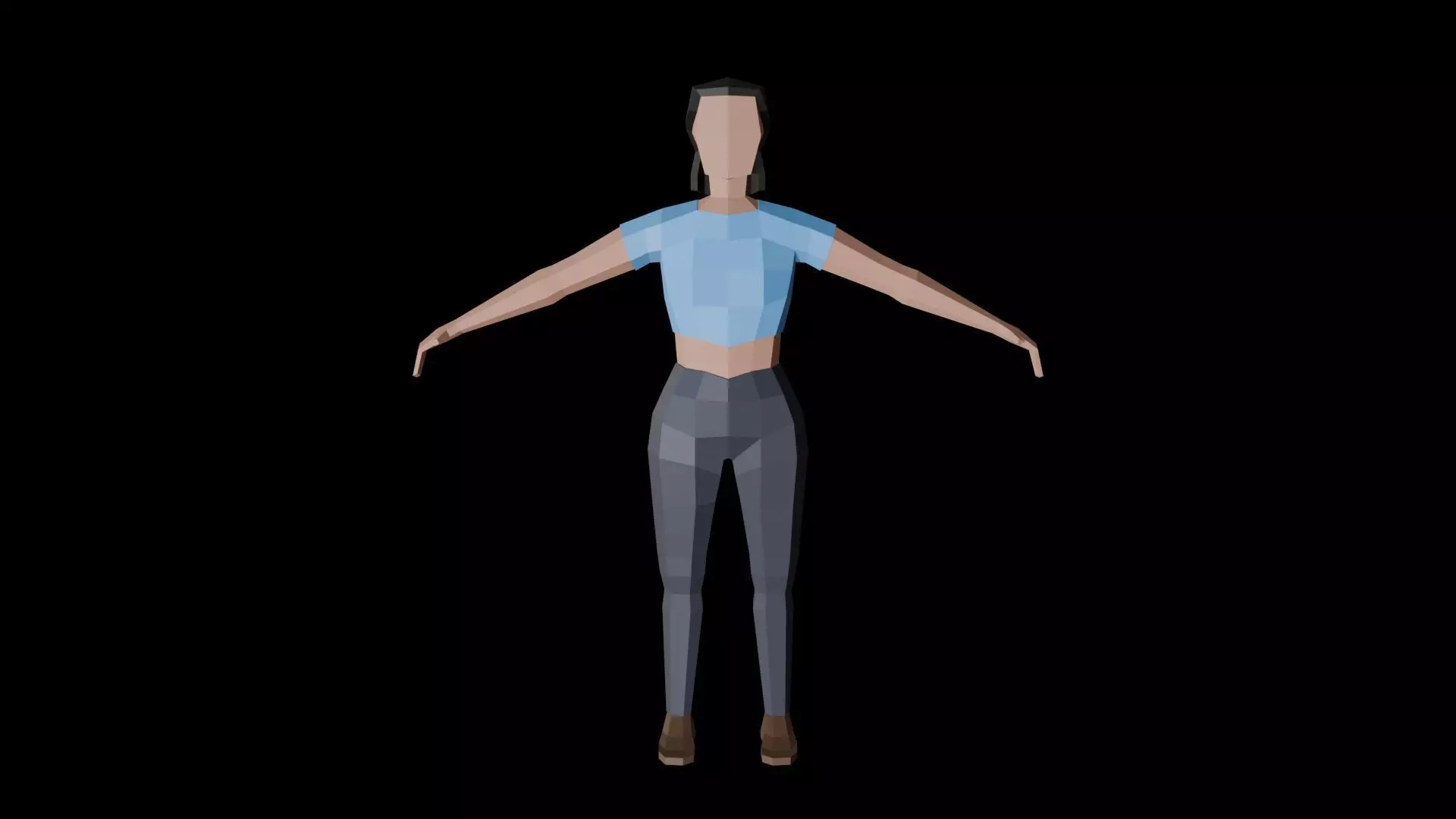 Low Poly Female NPC Character Game Ready free 3D model | CGTrader