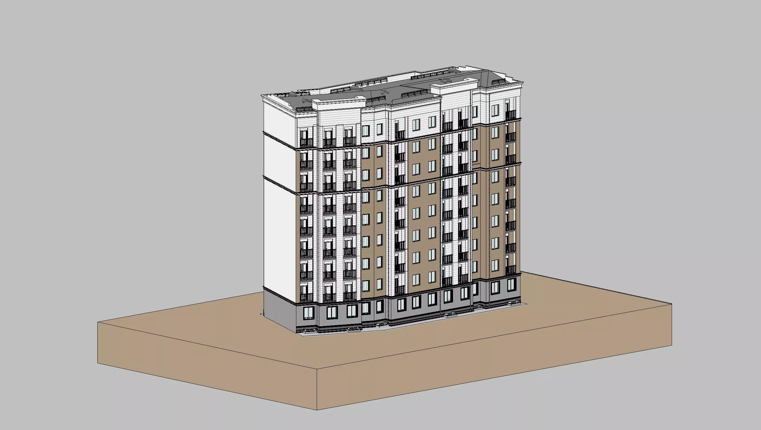 9 Storey Apartment Revit Model 3D model | CGTrader