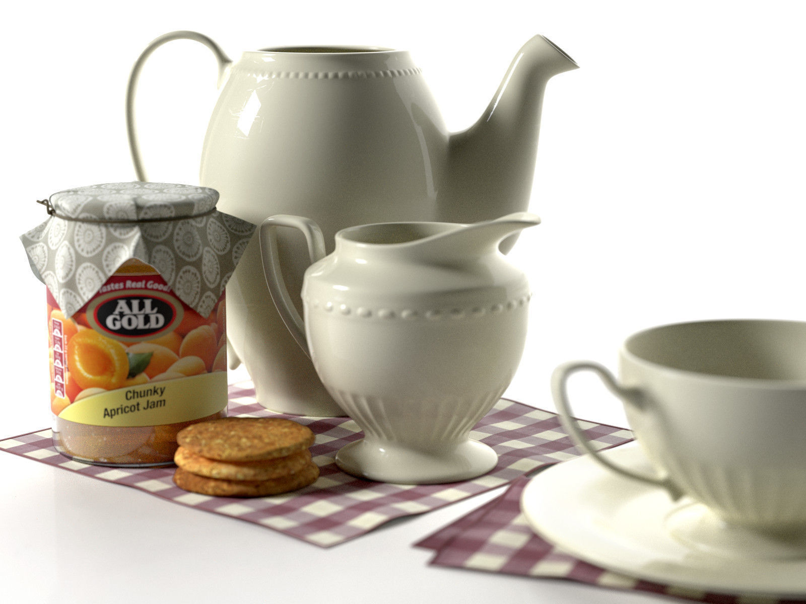 Vintage Tea Set 3D model | CGTrader