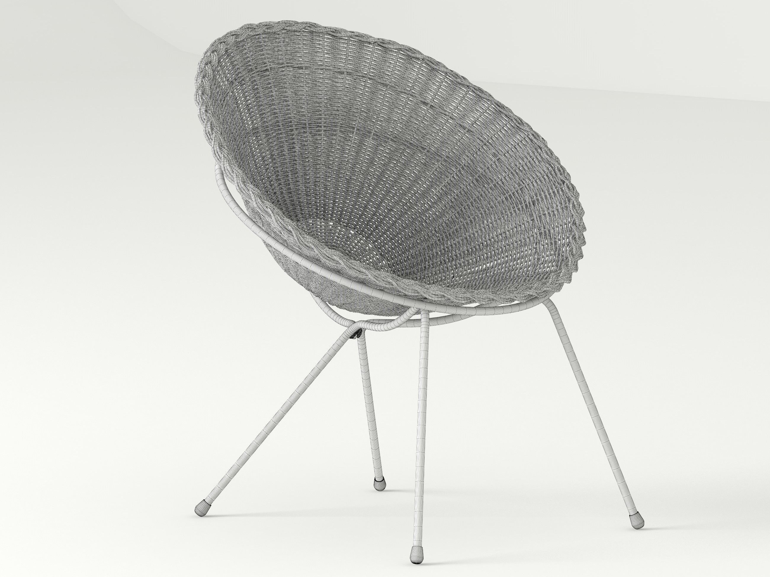 Round Wicker Chair 3D model | CGTrader