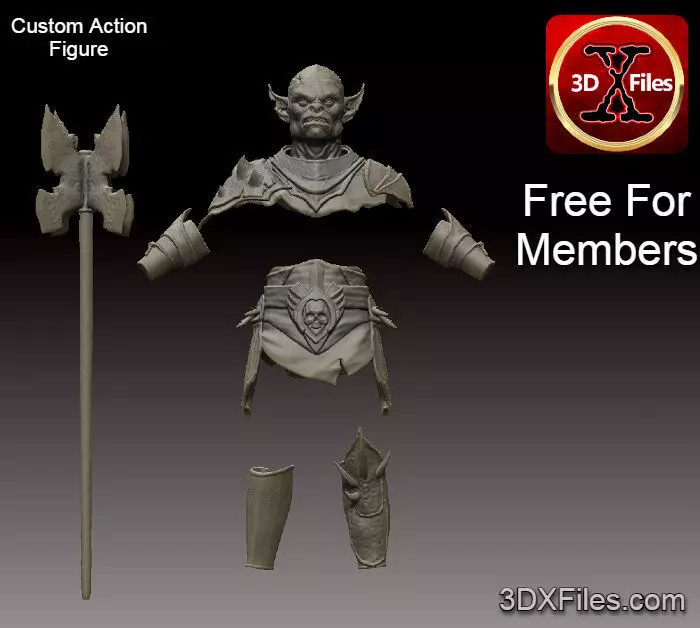 Goblin Warrior Custom Action Figure Armor and Headsculpt - STL 3D model ...