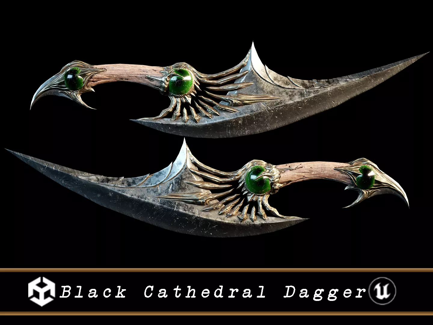3D model Medieval Black Cathedral Dagger VR / AR / low-poly | CGTrader